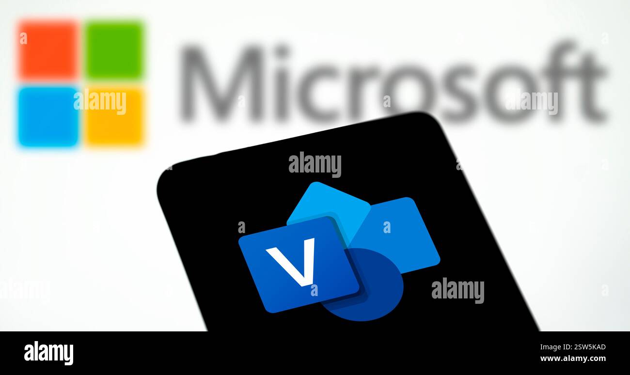 Dhaka, Bangladesh- 01 Oct 2024: Microsoft Visio logo is displayed on ...