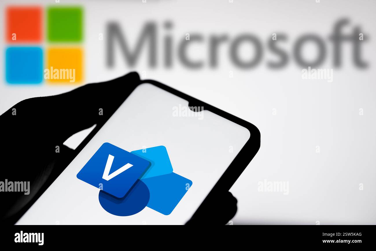 Dhaka, Bangladesh- 01 Oct 2024: Microsoft Visio logo is displayed on ...