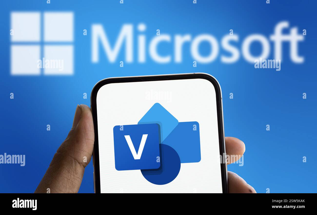 Dhaka, Bangladesh- 01 Oct 2024: Microsoft Visio logo is displayed on ...