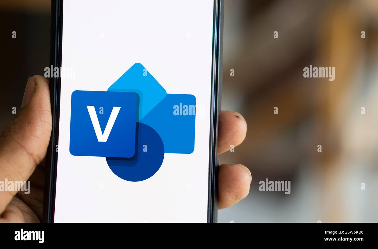 Dhaka, Bangladesh- 01 Oct 2024: Microsoft Visio logo is displayed on ...