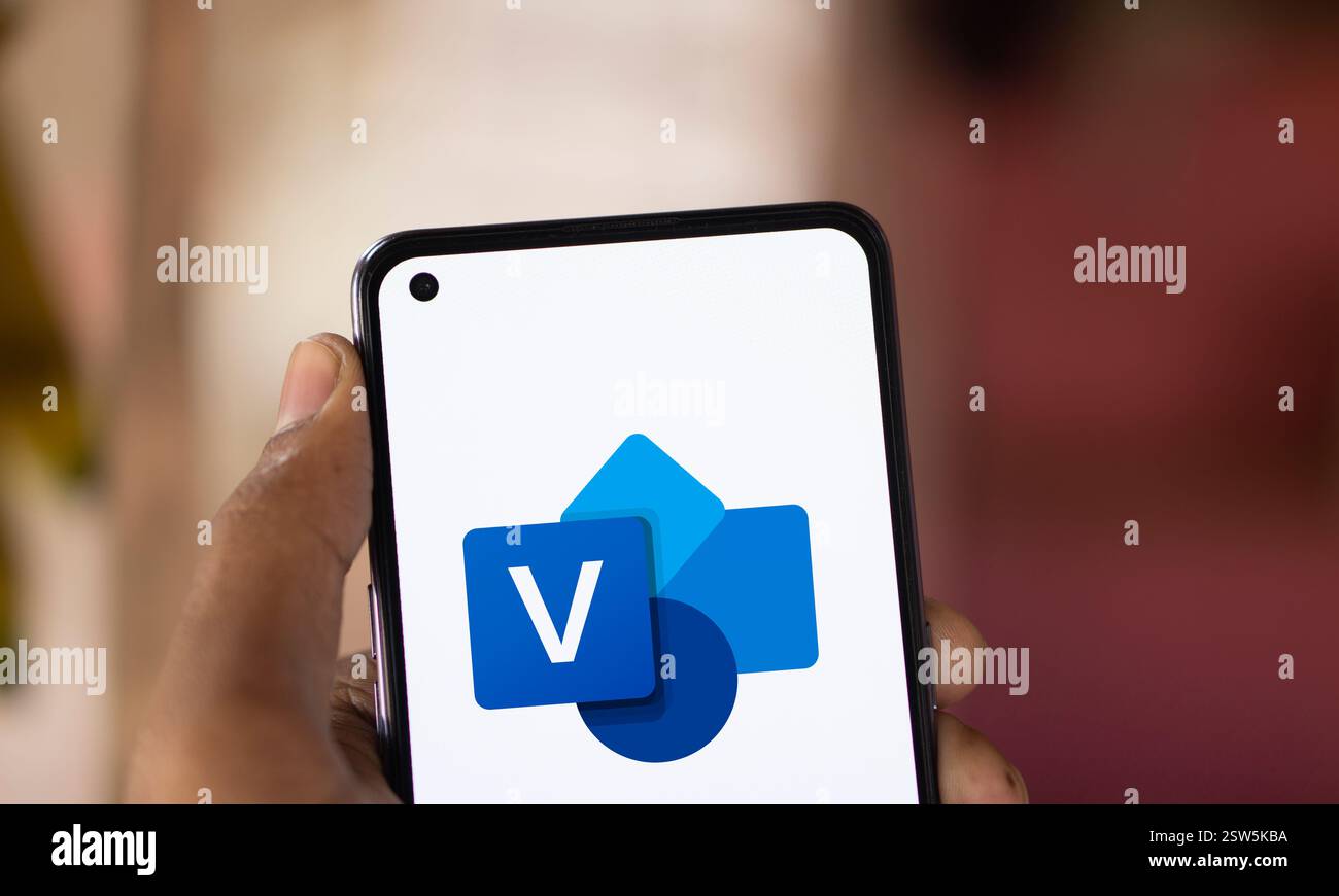 Dhaka, Bangladesh- 01 Oct 2024: Microsoft Visio logo is displayed on ...