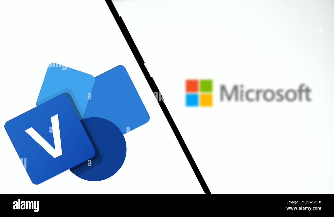 Dhaka, Bangladesh- 01 Oct 2024: Microsoft Visio logo is displayed on ...