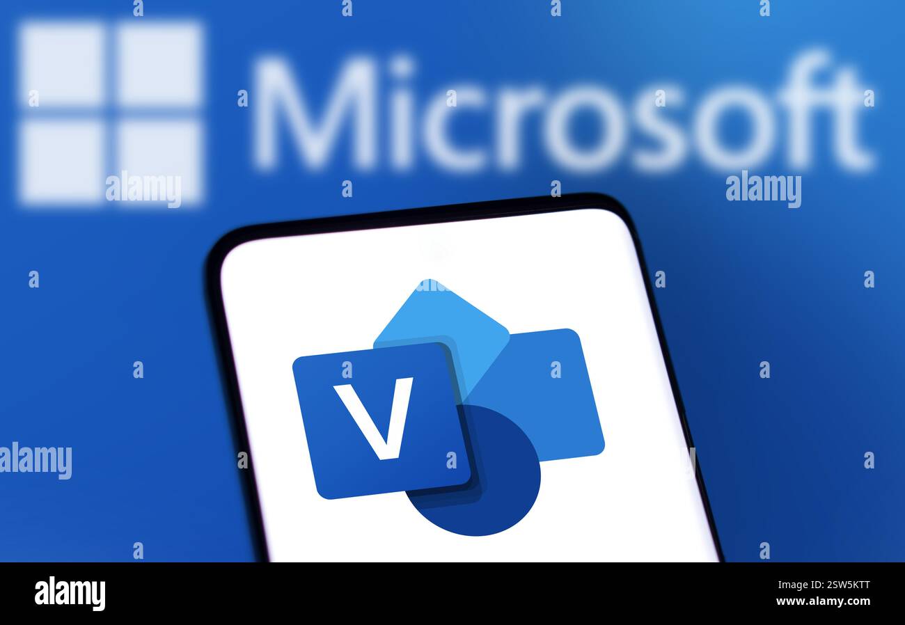 Dhaka, Bangladesh- 01 Oct 2024: Microsoft Visio logo is displayed on ...