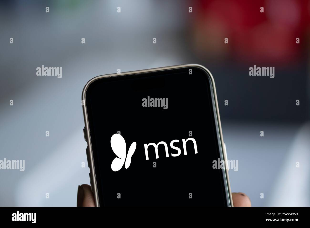 Dhaka, Bangladesh- 29 Sep 2024: msn logo is displayed on smartphone ...