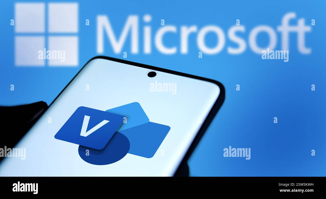 Dhaka, Bangladesh- 01 Oct 2024: Microsoft Visio logo is displayed on ...