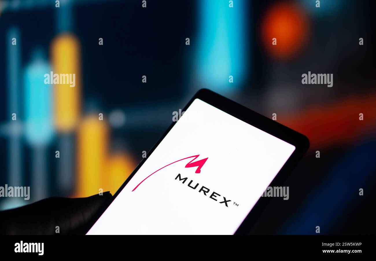 Dhaka, Bangladesh- 28 Sep 2024: MUREX logo is displayed on smartphone ...