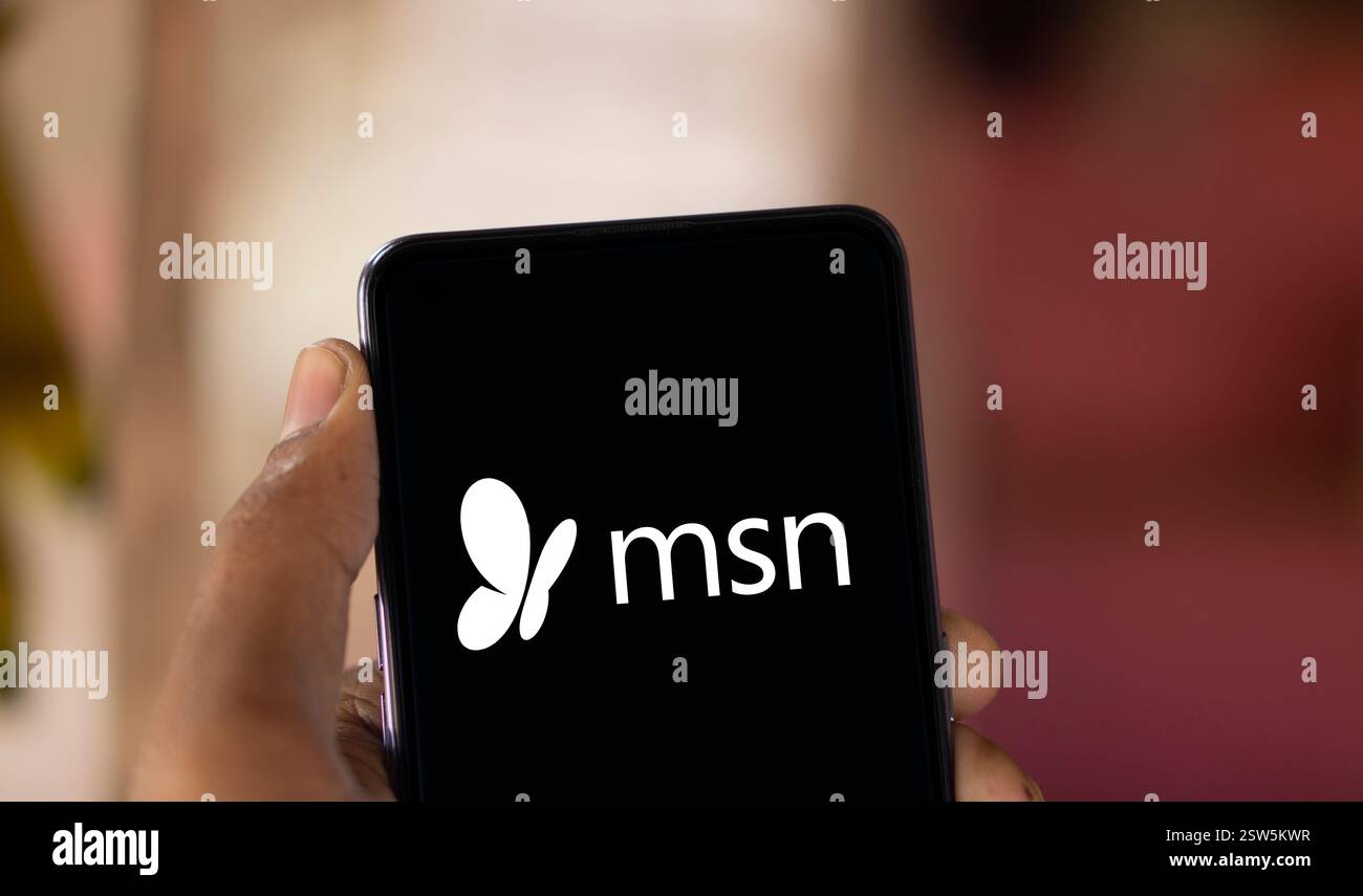 Dhaka, Bangladesh- 29 Sep 2024: msn logo is displayed on smartphone ...