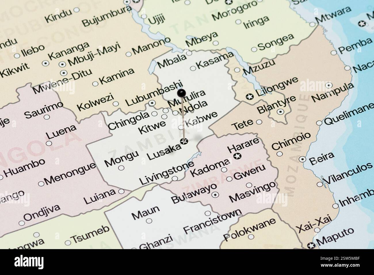 Lusaka map hi-res stock photography and images - Alamy