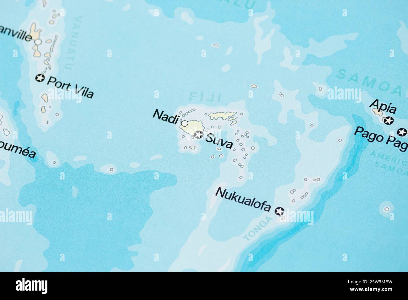 fiji political map with most important cities and country frontiers ...