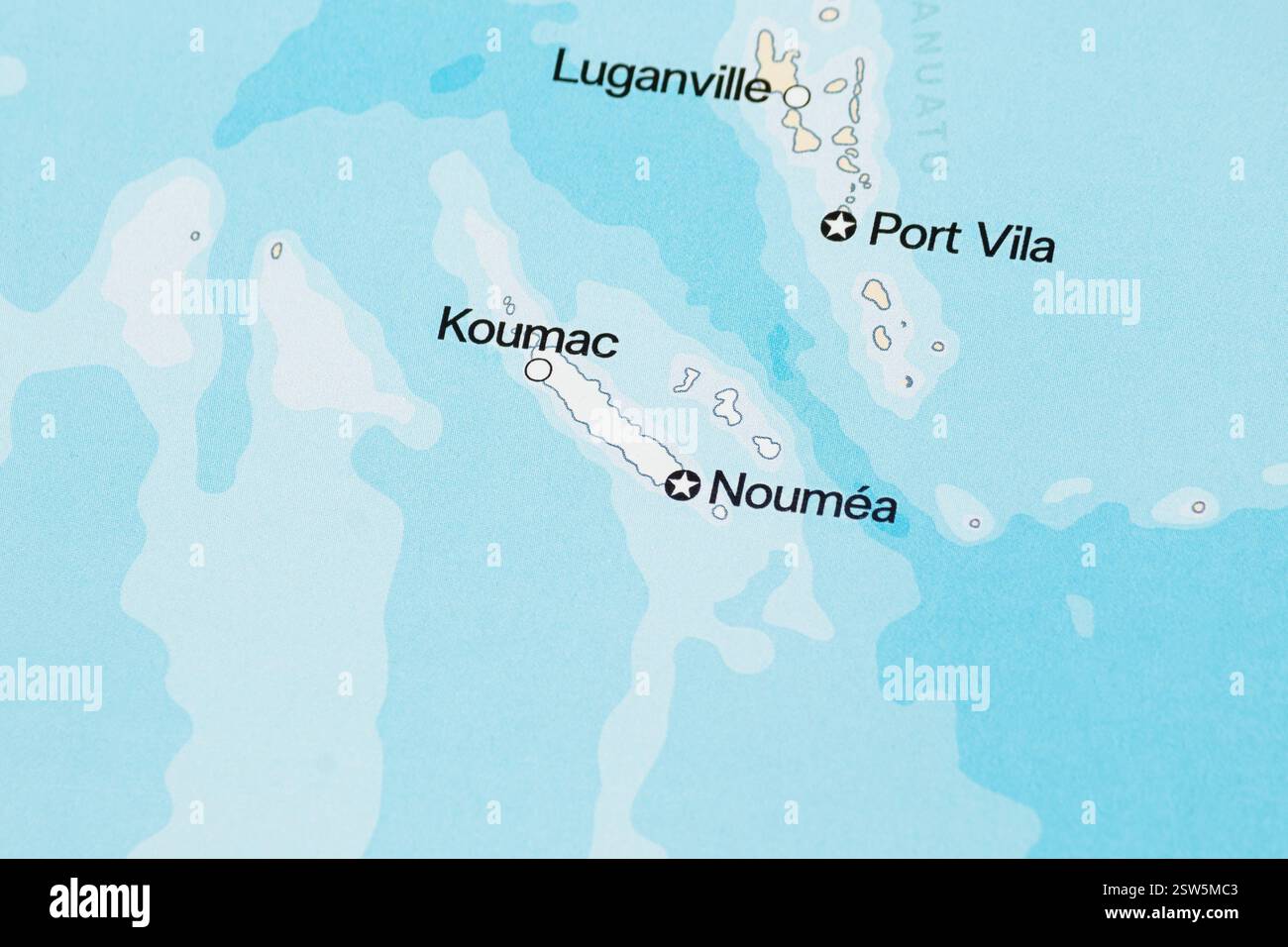 new caledonia political map with most important cities and country ...