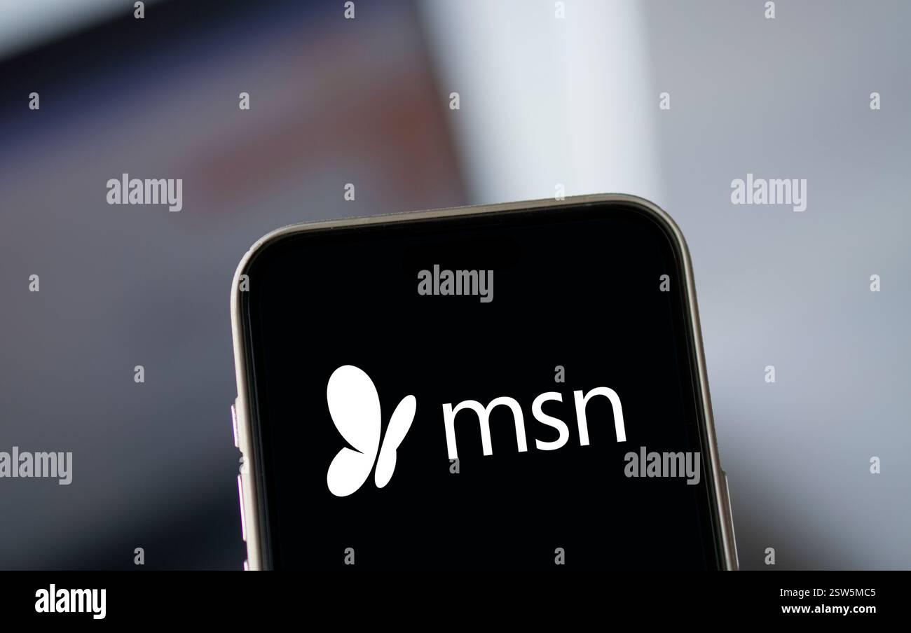 Dhaka, Bangladesh- 29 Sep 2024: msn logo is displayed on smartphone ...