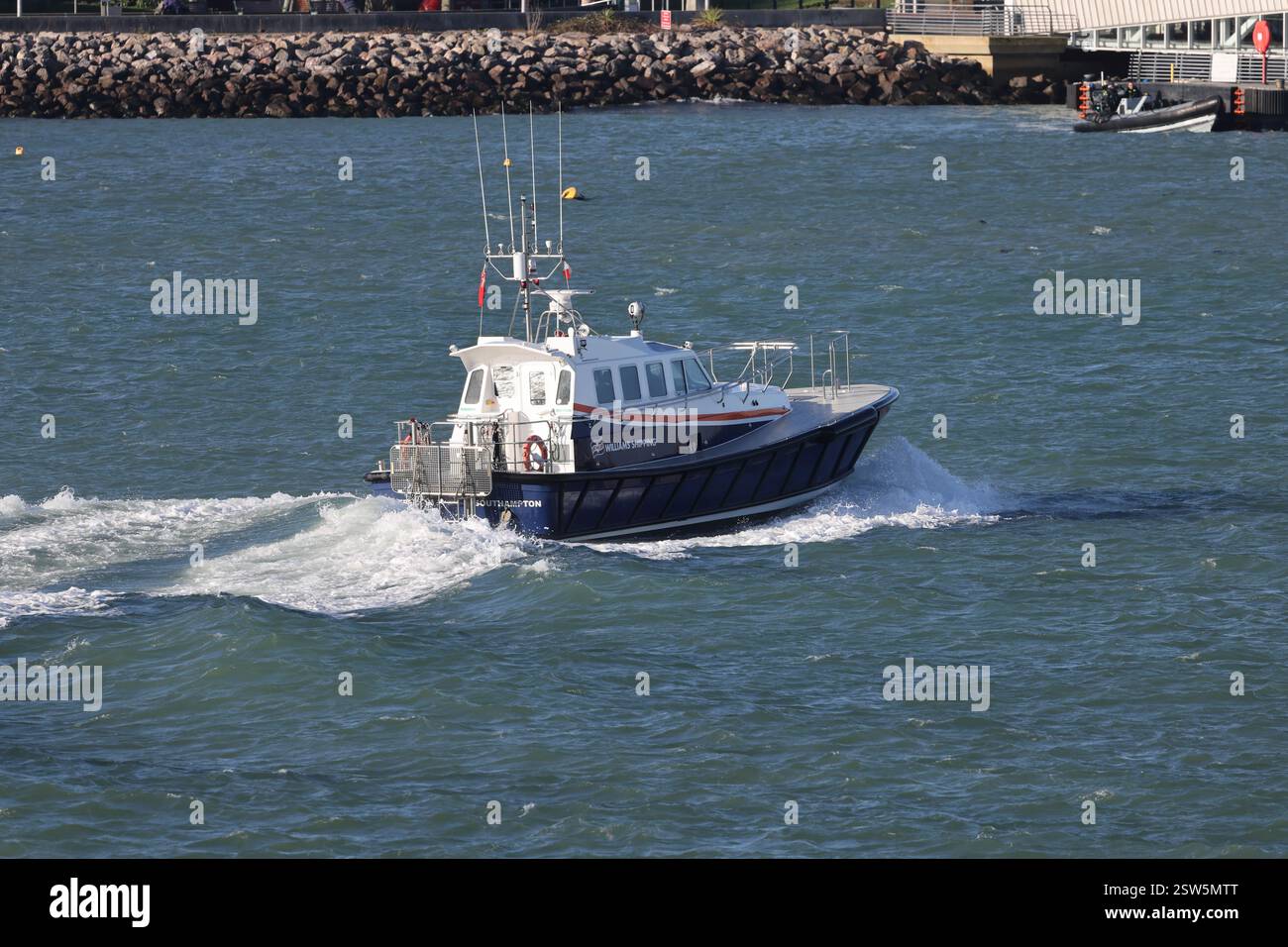 The pilot vessel WILLFREEDOM underway in the harbour Stock Photo - Alamy