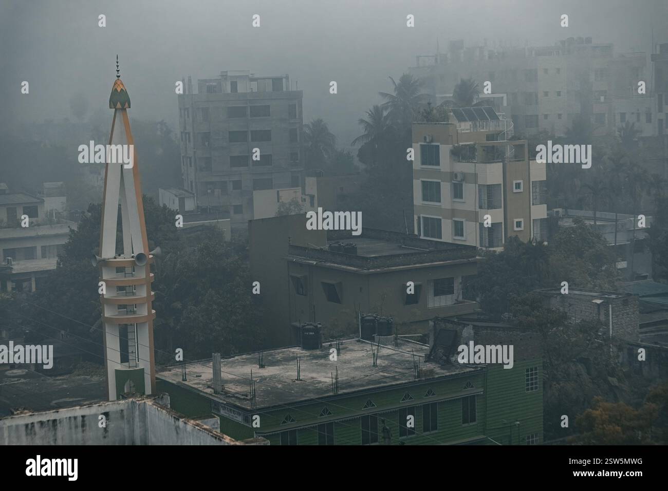 Early misty morning aerial city view in Rajshahi Bangladesh Stock Photo ...