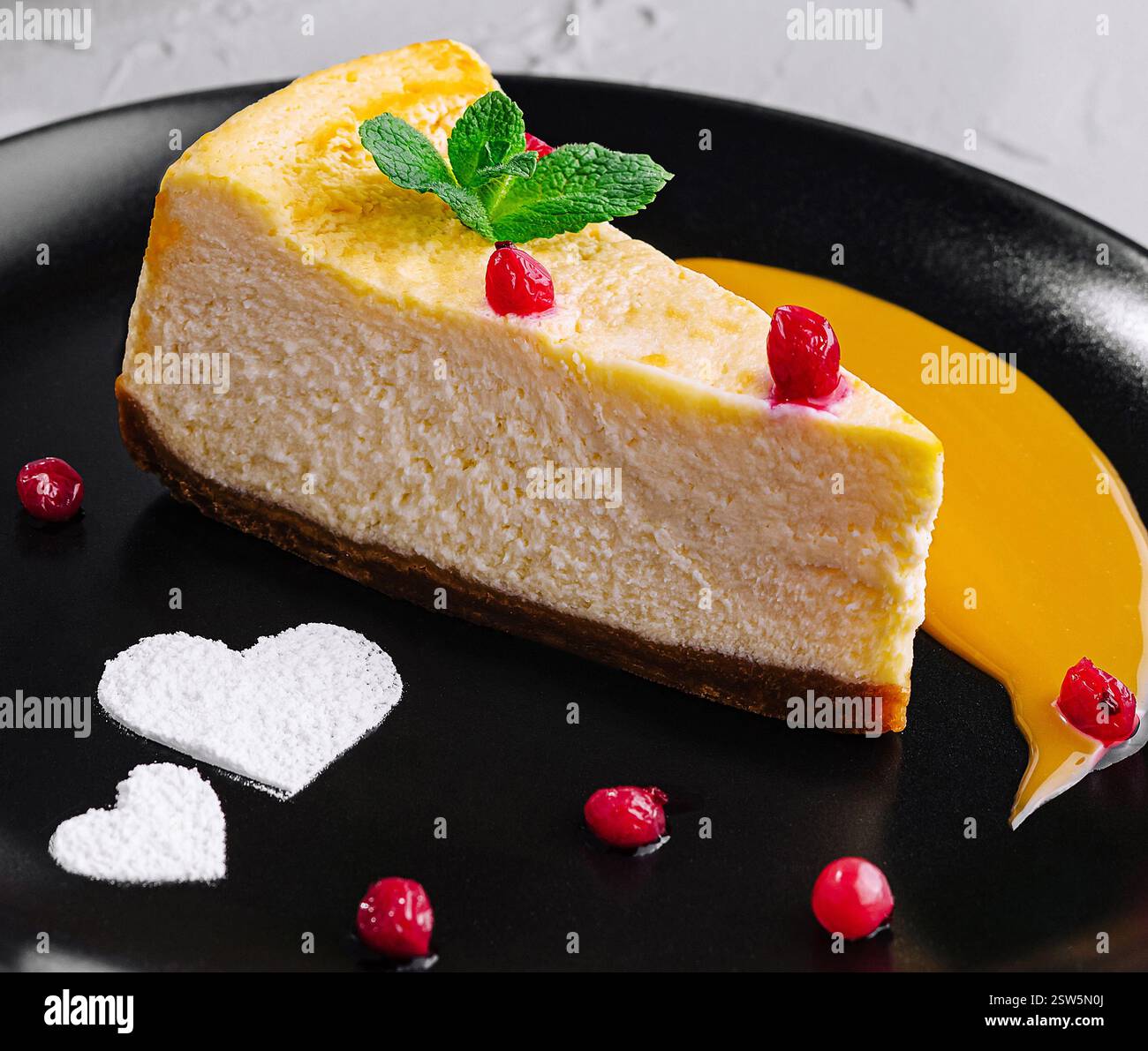 Cheesecake coffee on black hi-res stock photography and images - Alamy