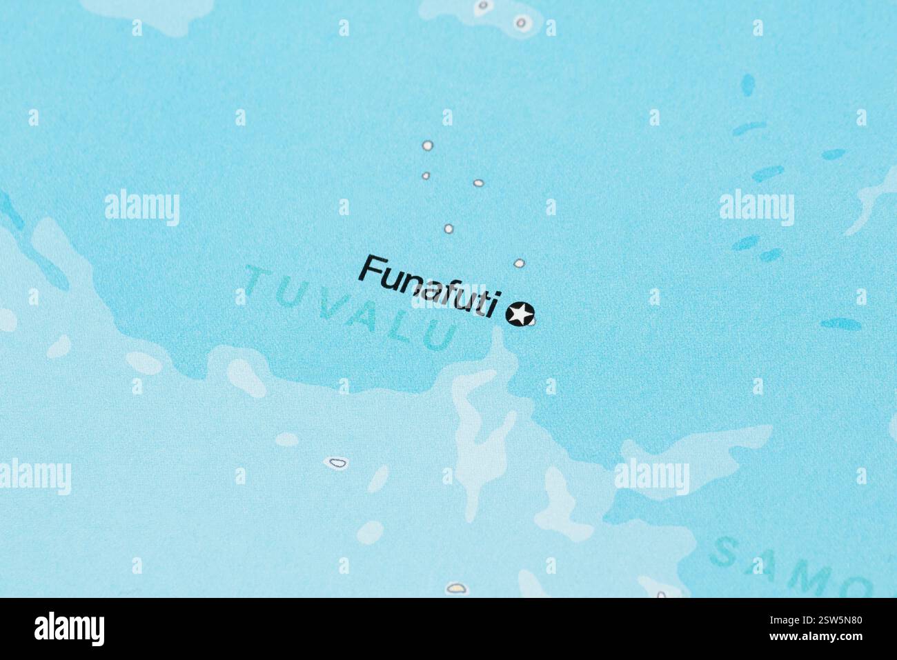 tuvalu political map with most important cities and country frontiers ...