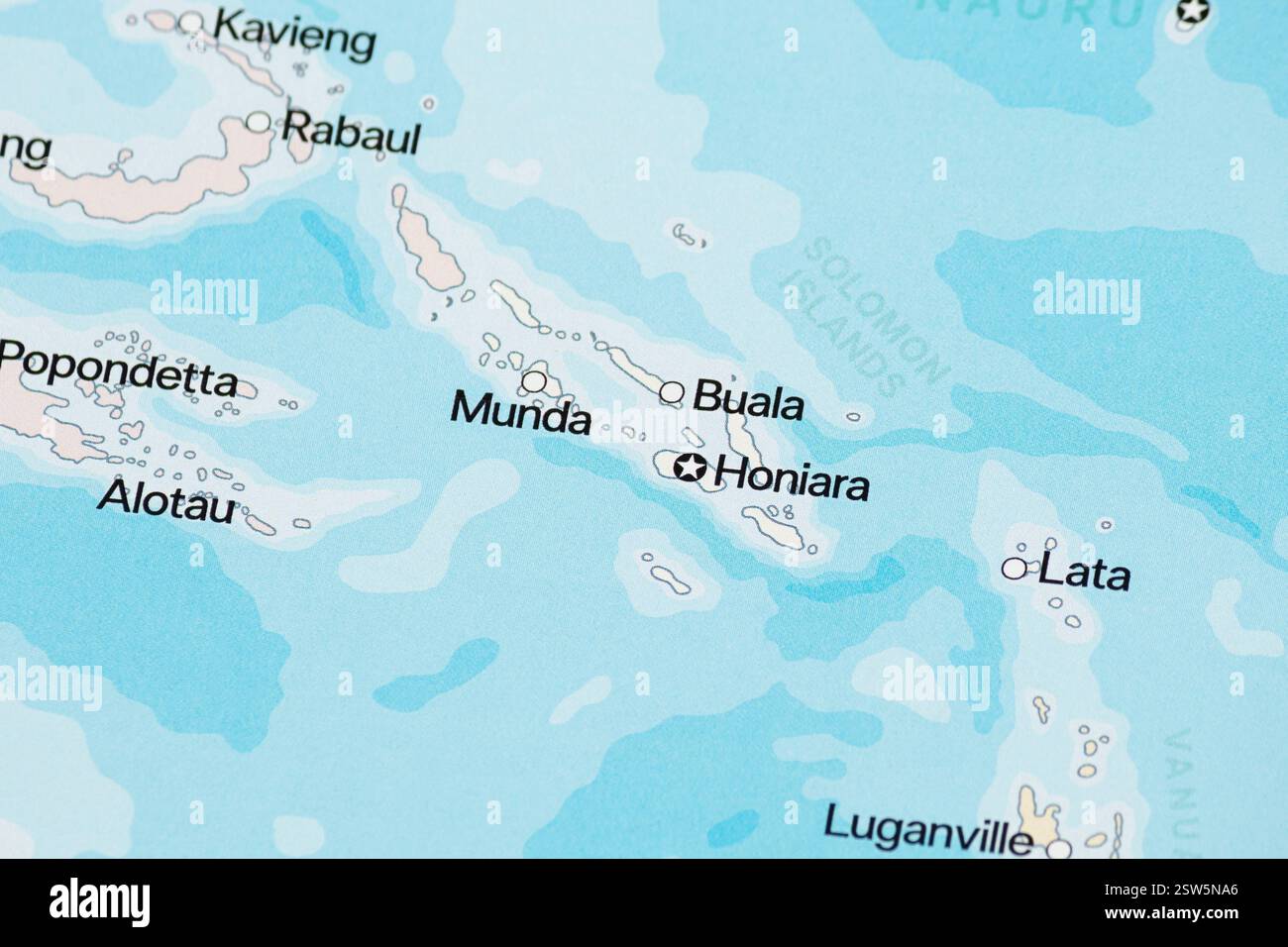 solomon islands political map with most important cities and country frontiers Stock Photo - Alamy