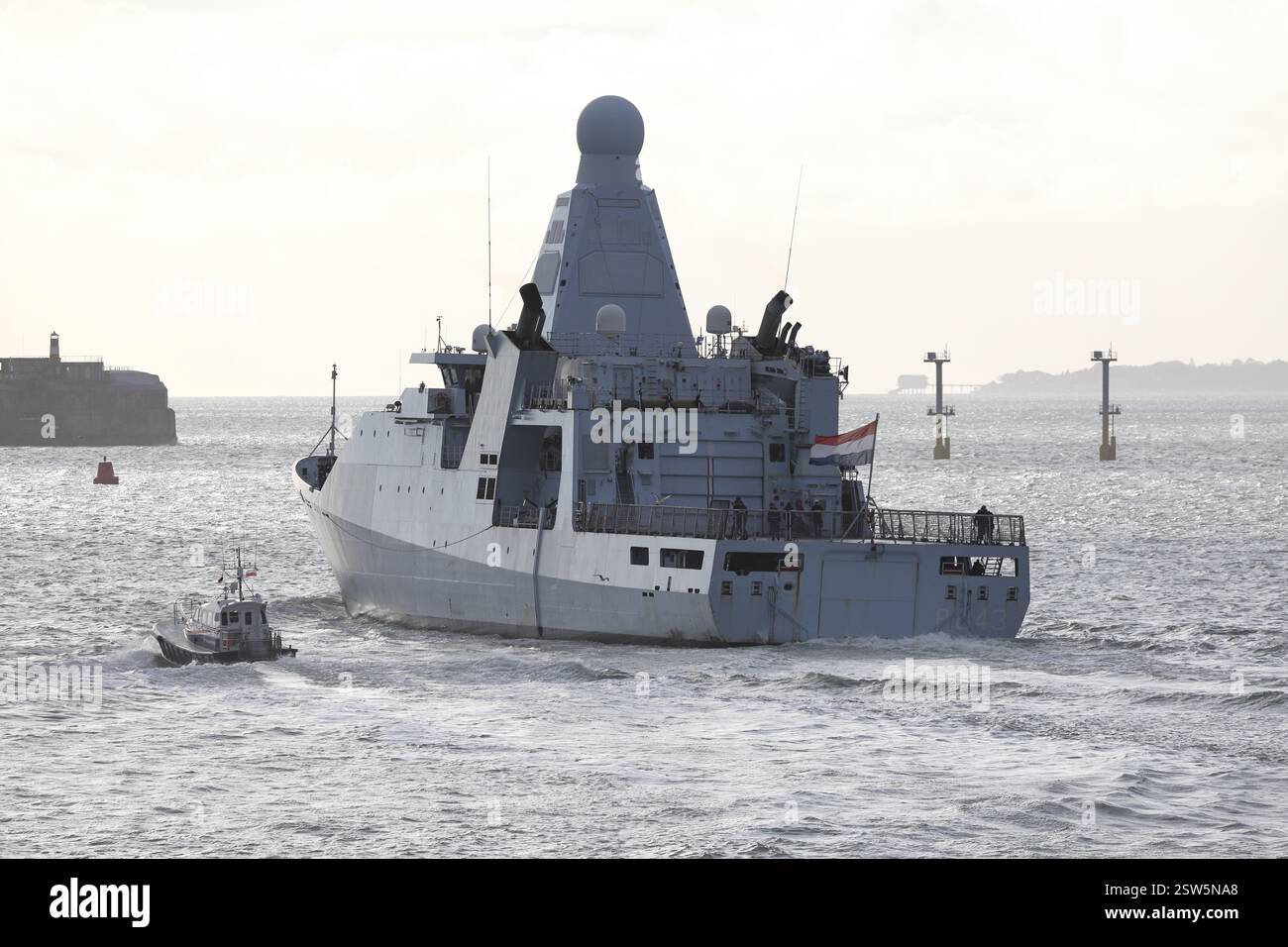 The Royal Netherlands Navy Holland class offshore patrol vessel HNLMS GRONINGEN (P843) heading ...