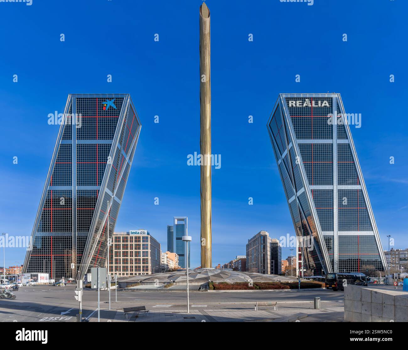 Puerta de Europa Towers in Madrid. The two Gate of Europe towers lean ...