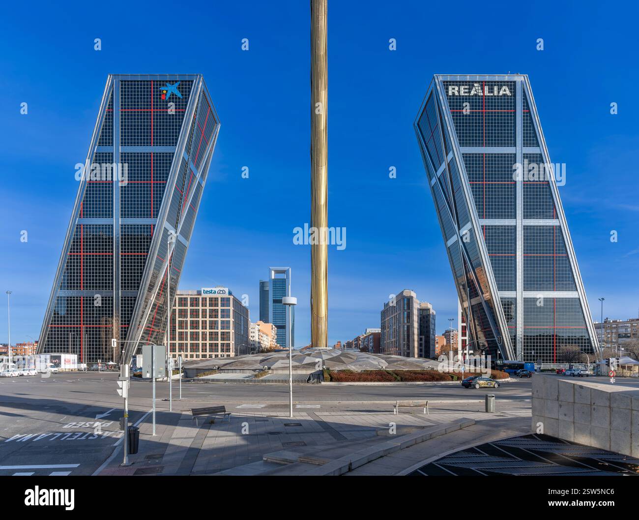 Puerta de Europa Towers in Madrid. The two Gate of Europe towers lean ...