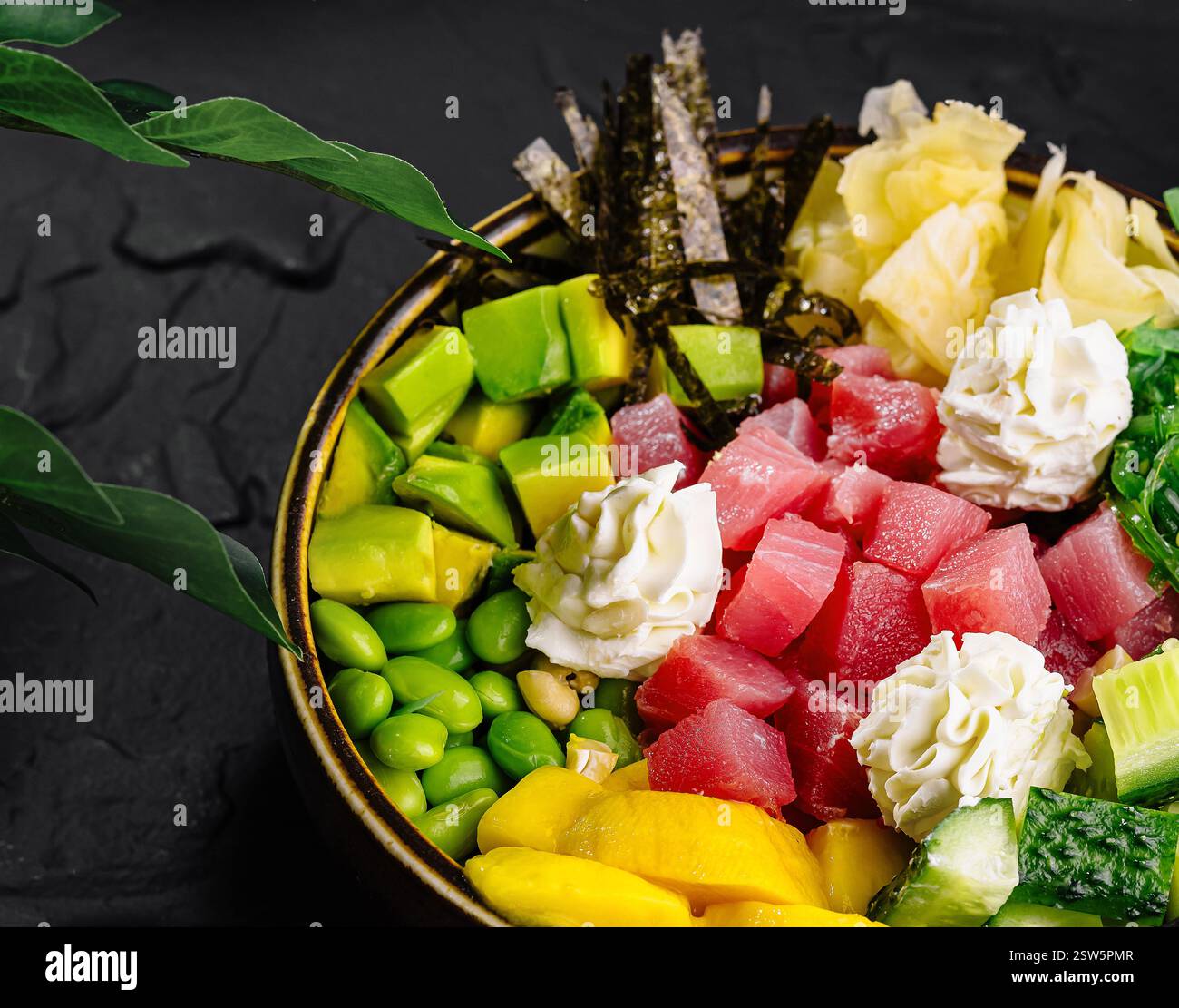 Poke bowl avocado edamame cucumber hi-res stock photography and images ...