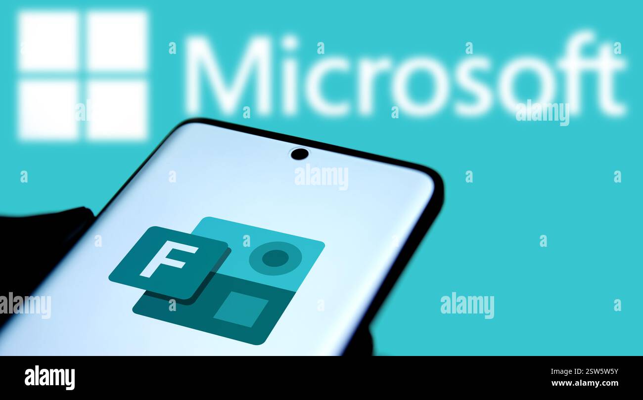 Dhaka, Bangladesh- 02 Oct 2024: Microsoft Forms logo is displayed on ...