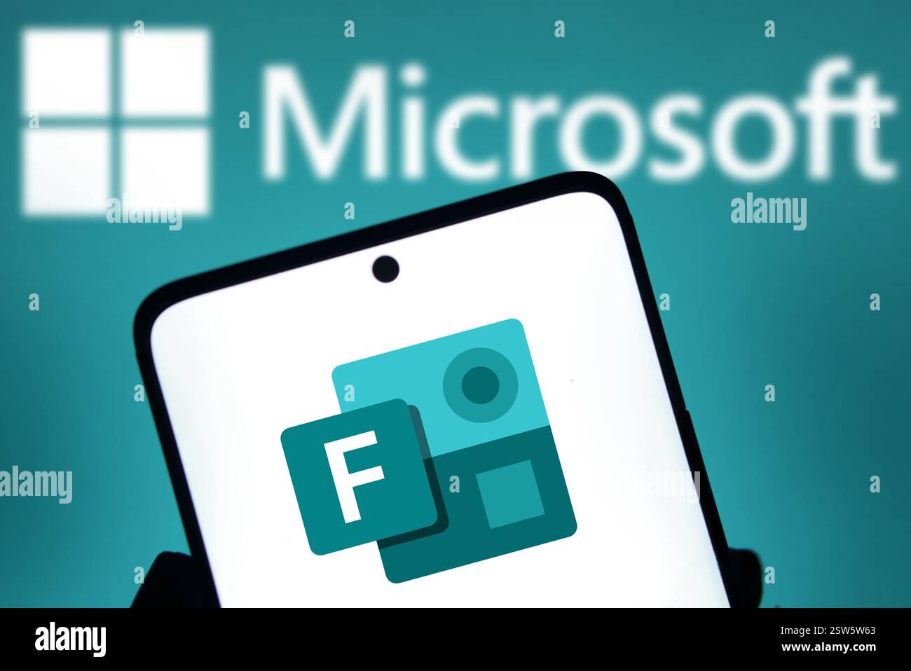 Microsoft forms logo is displayed on smartphone hi-res stock ...