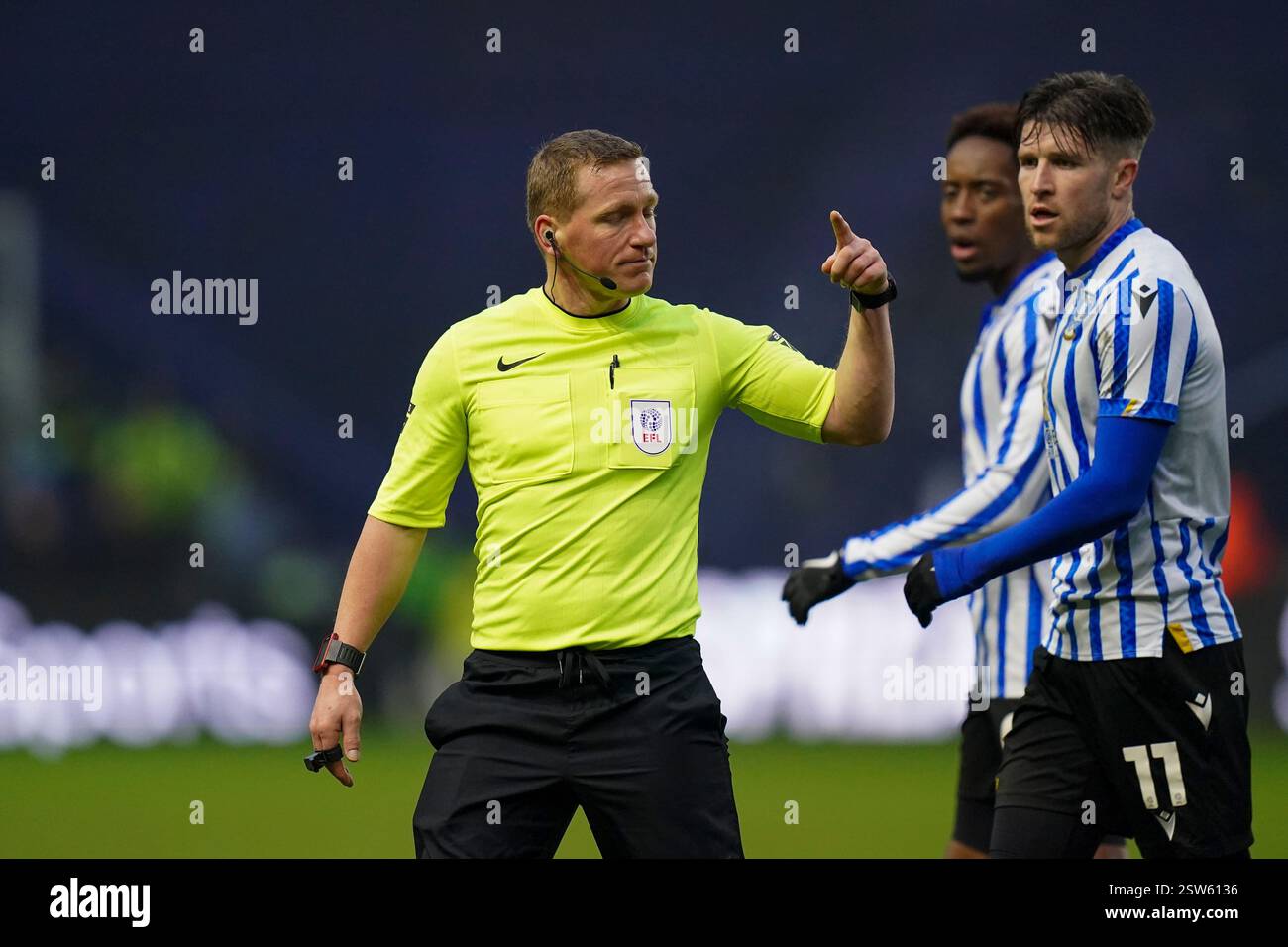 Sheffield, UK. 15th Feb, 2025. Referee John Busby during the Sheffield ...