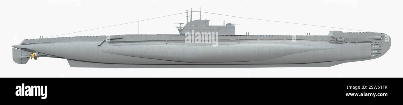 British submarine of World War II isolated on white background Stock ...