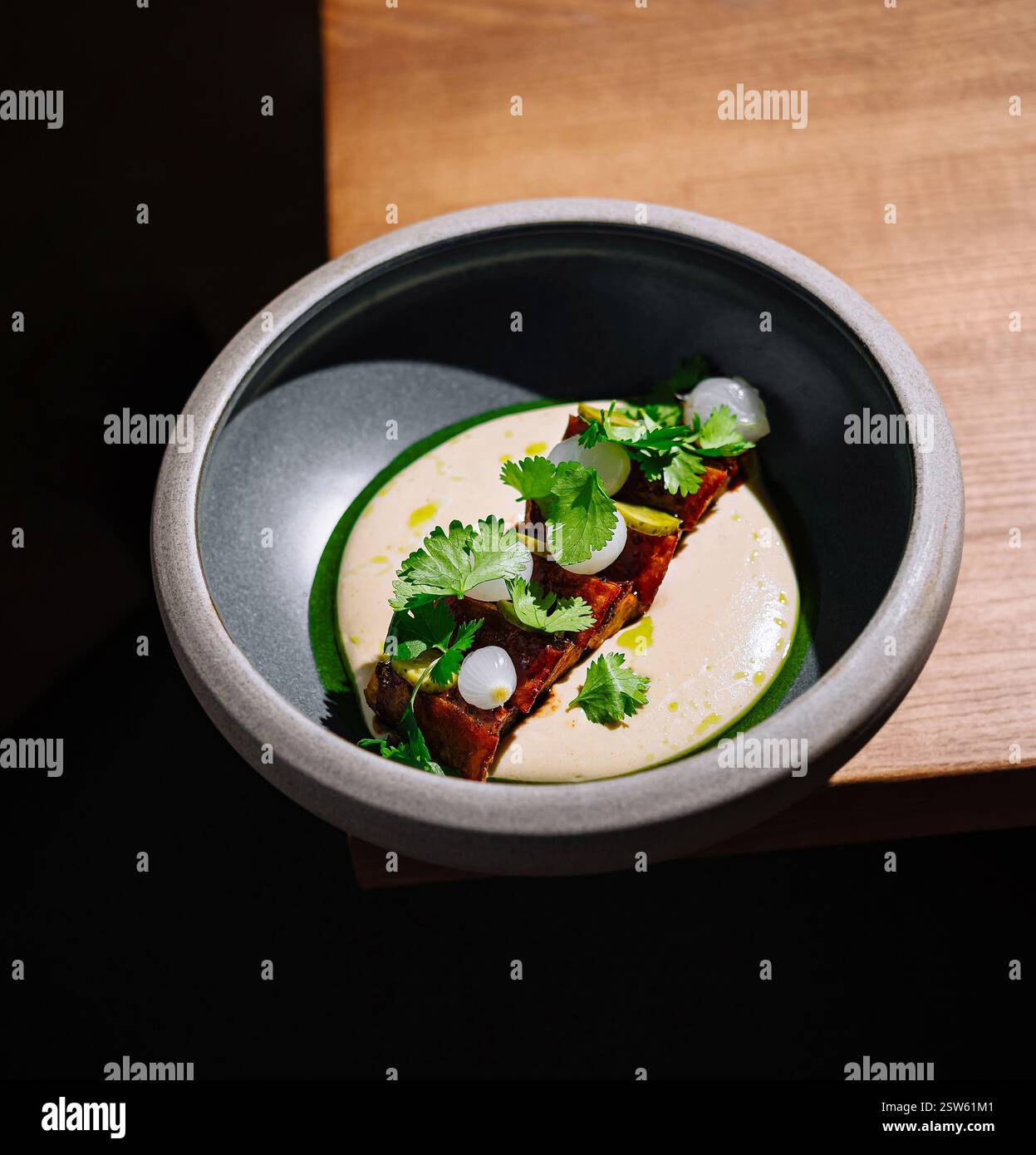 Gourmet fine dining dish in elegant presentation Stock Photo - Alamy