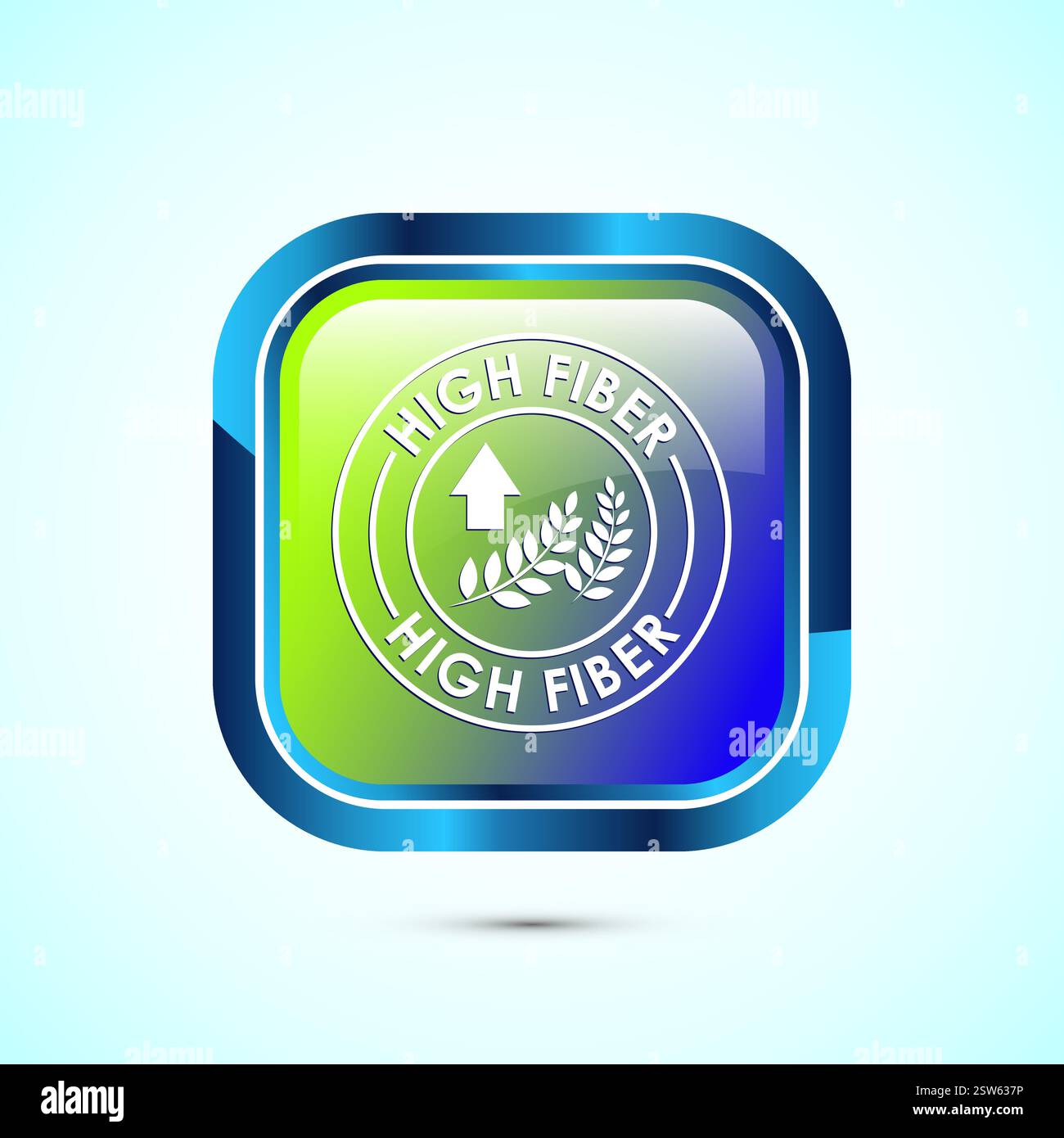High fiber food icon design illustration. High fiber badge label vector ...