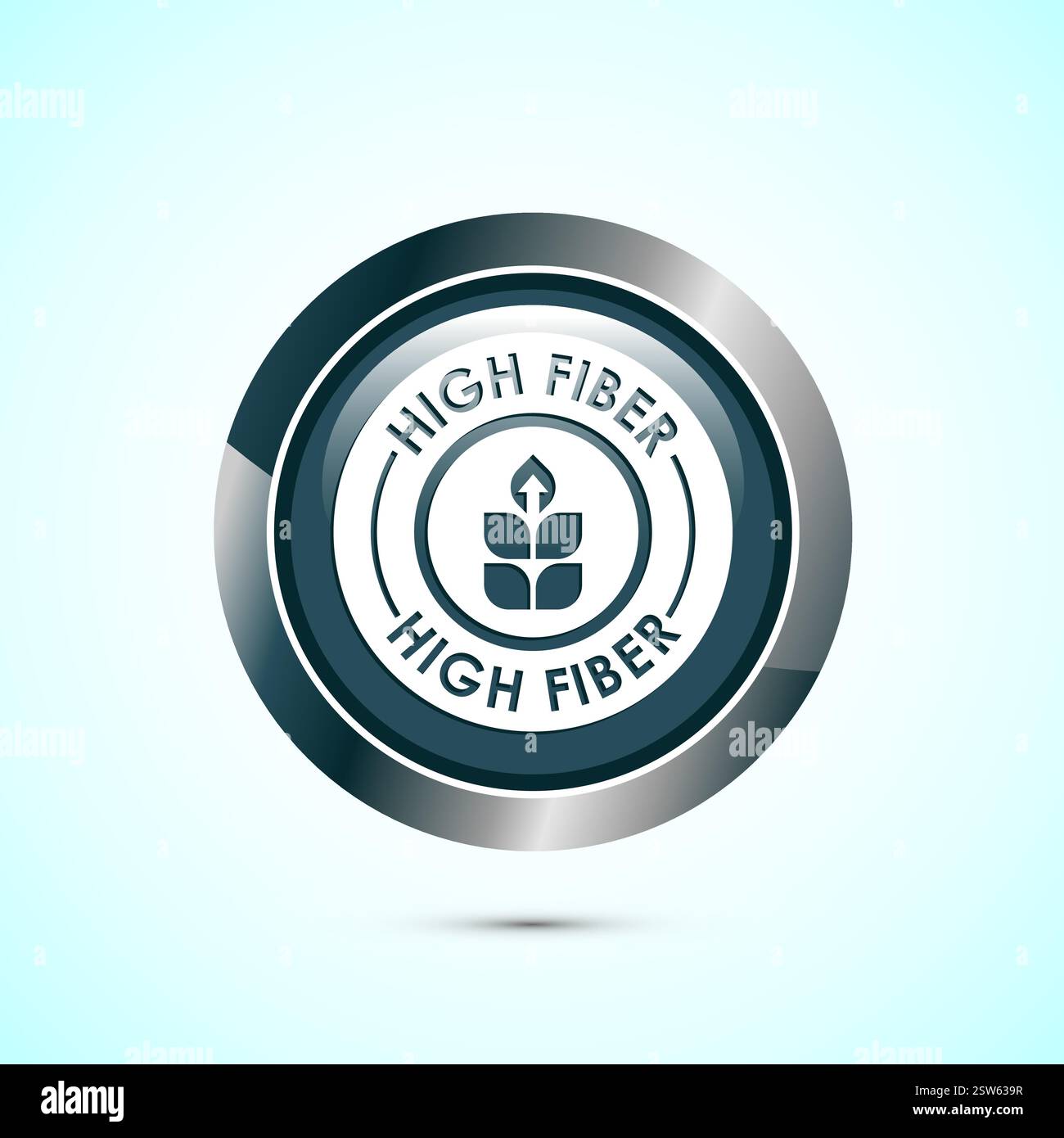 High fiber food icon design illustration. High fiber badge label vector ...