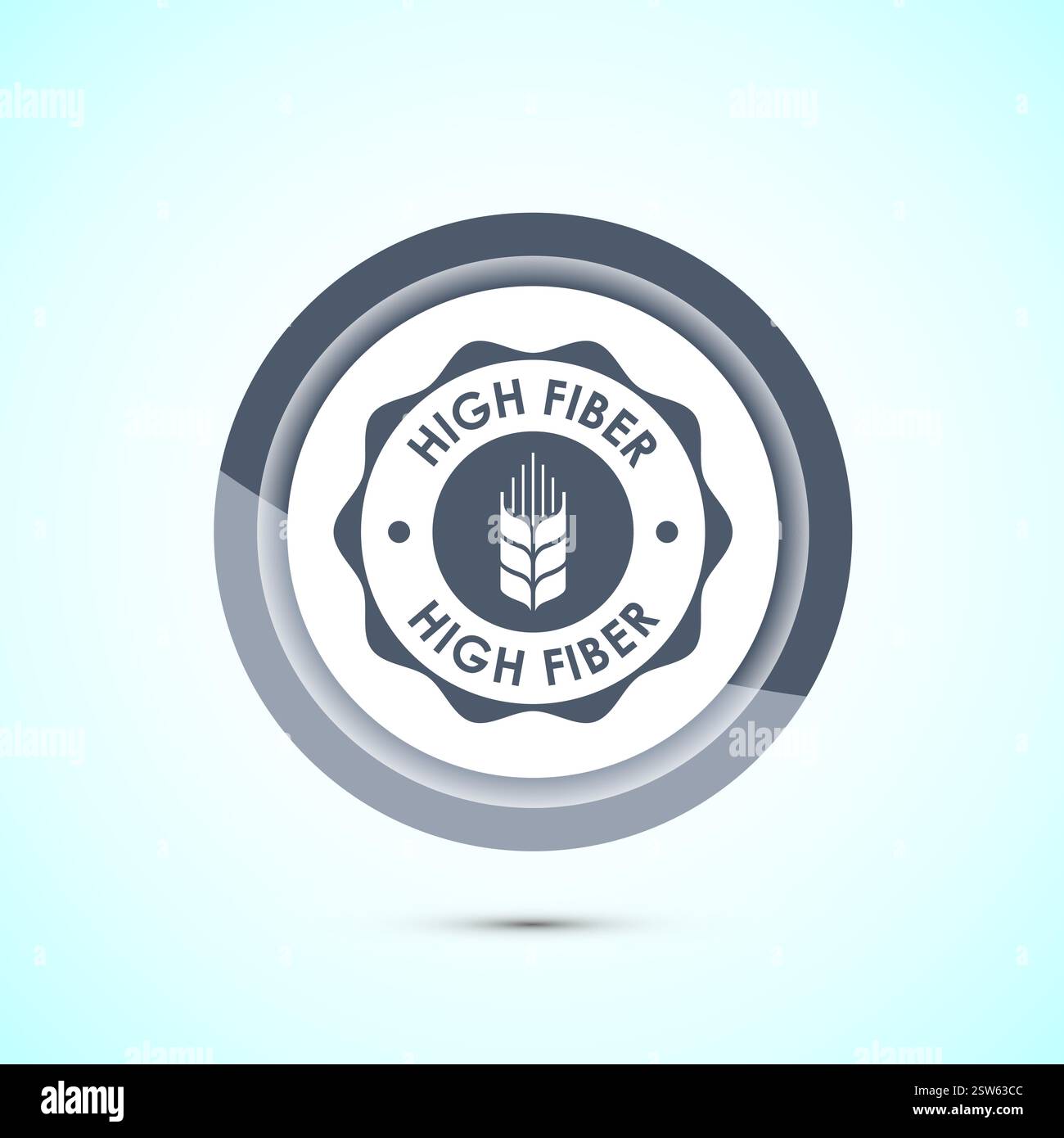 High fiber food icon design illustration. High fiber badge label vector ...