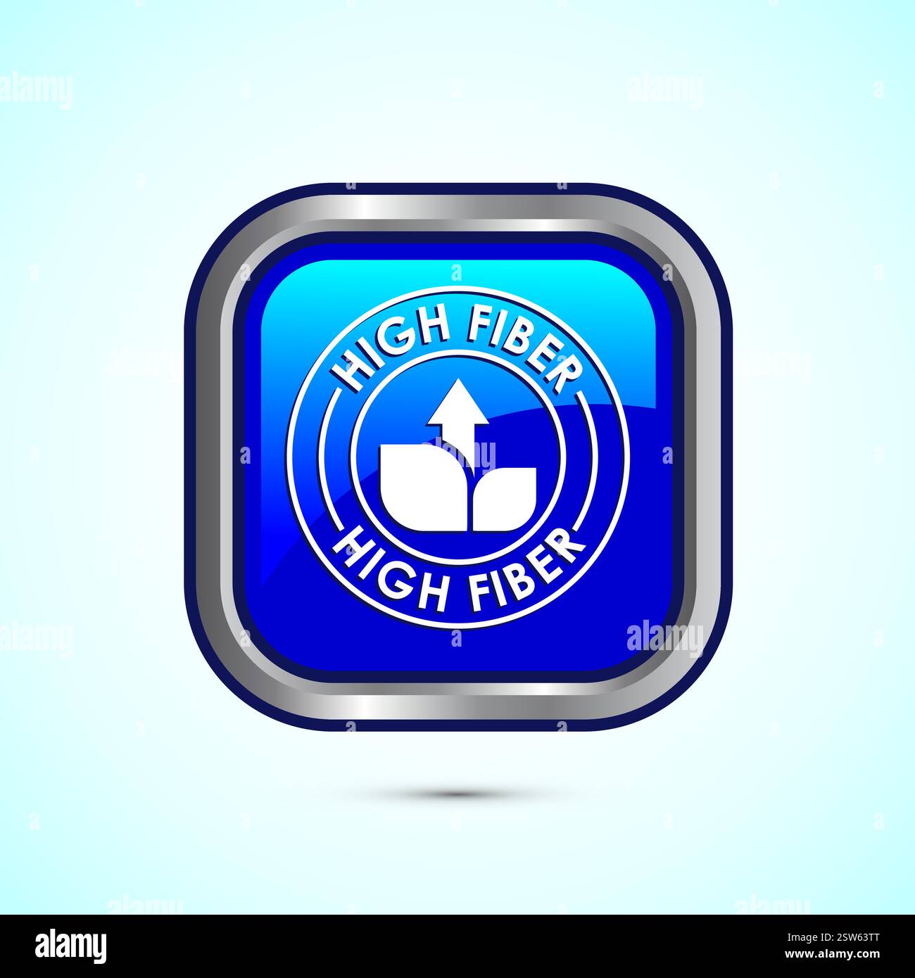 High fiber food icon design illustration. High fiber badge label vector ...