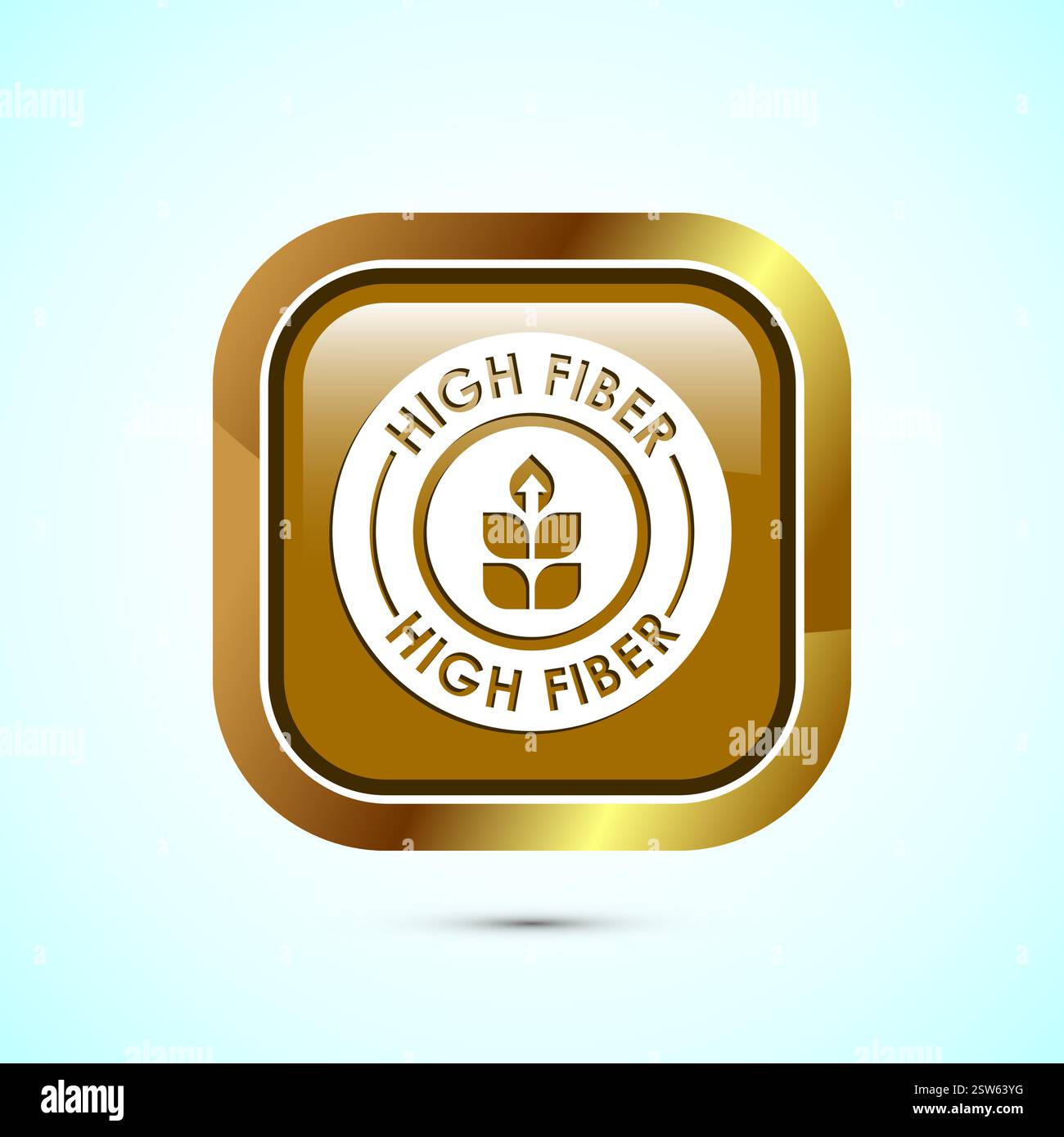 High fiber food icon design illustration. High fiber badge label vector ...