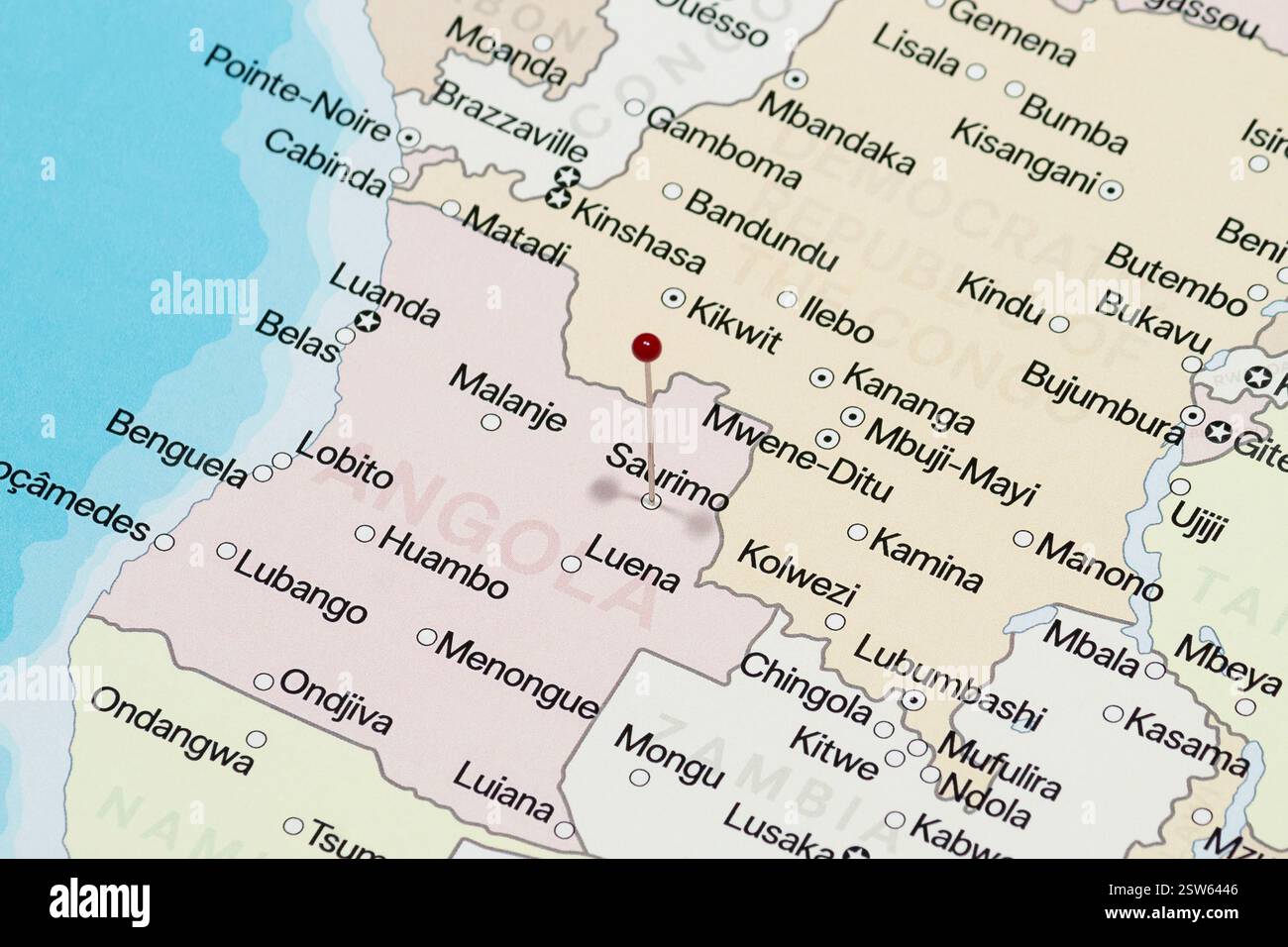 Saurimo map hi-res stock photography and images - Alamy