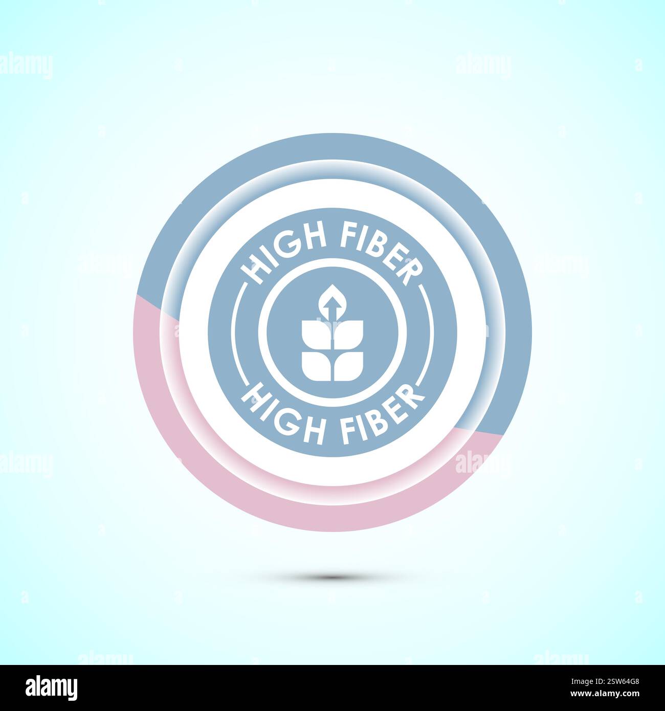 High fiber food icon design illustration. High fiber badge label vector ...
