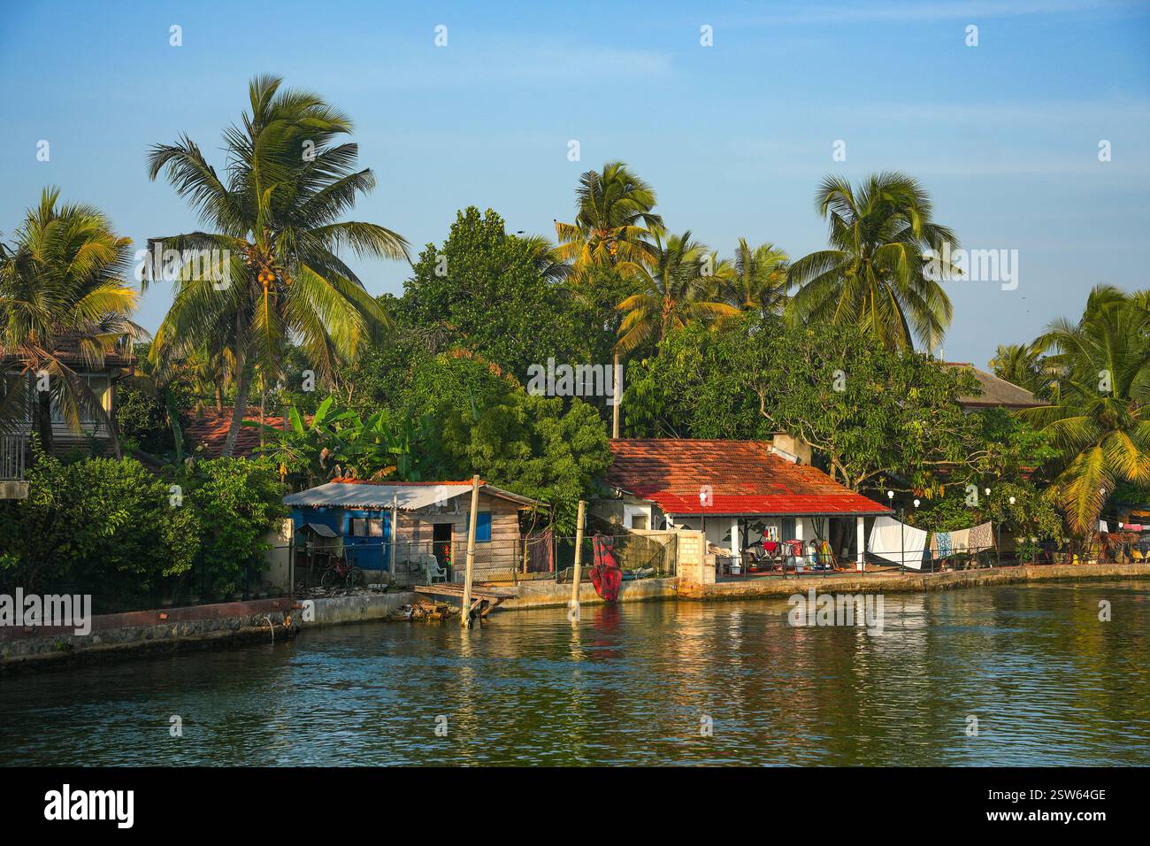 Colorful fishing boats on Negombo Lagoon, Colombo, Sri Lanka, Asia ...