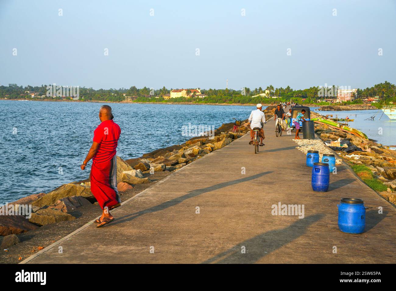 Touristic scenic view of Beruwala harbour and coast, Sri Lanka, Asia ...