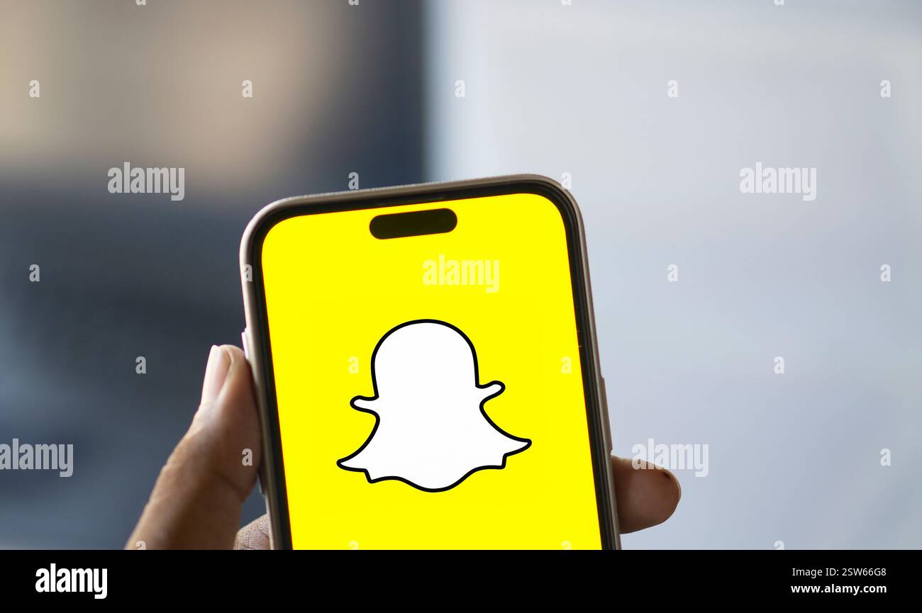 Dhaka, Bangladesh- 30 Sep 2024: Snapchat logo is displayed on ...