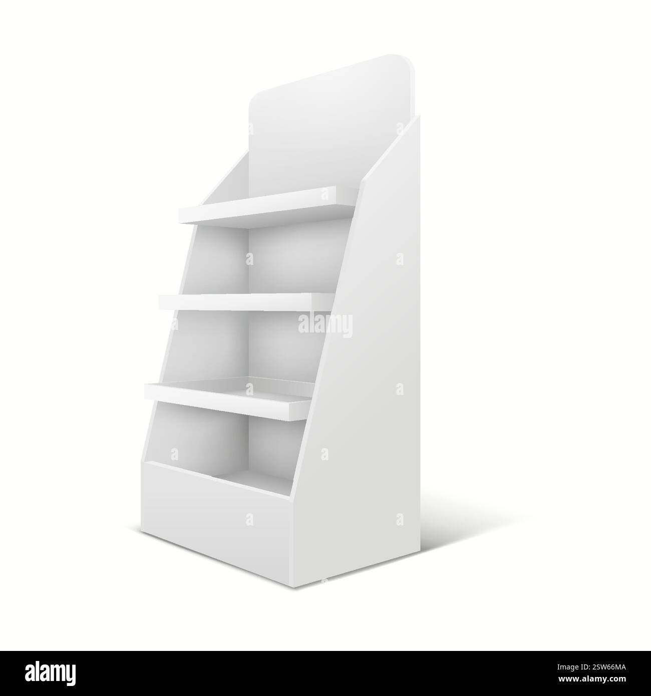 3D realistic angled view of a supermarket shelf with shelves designed ...