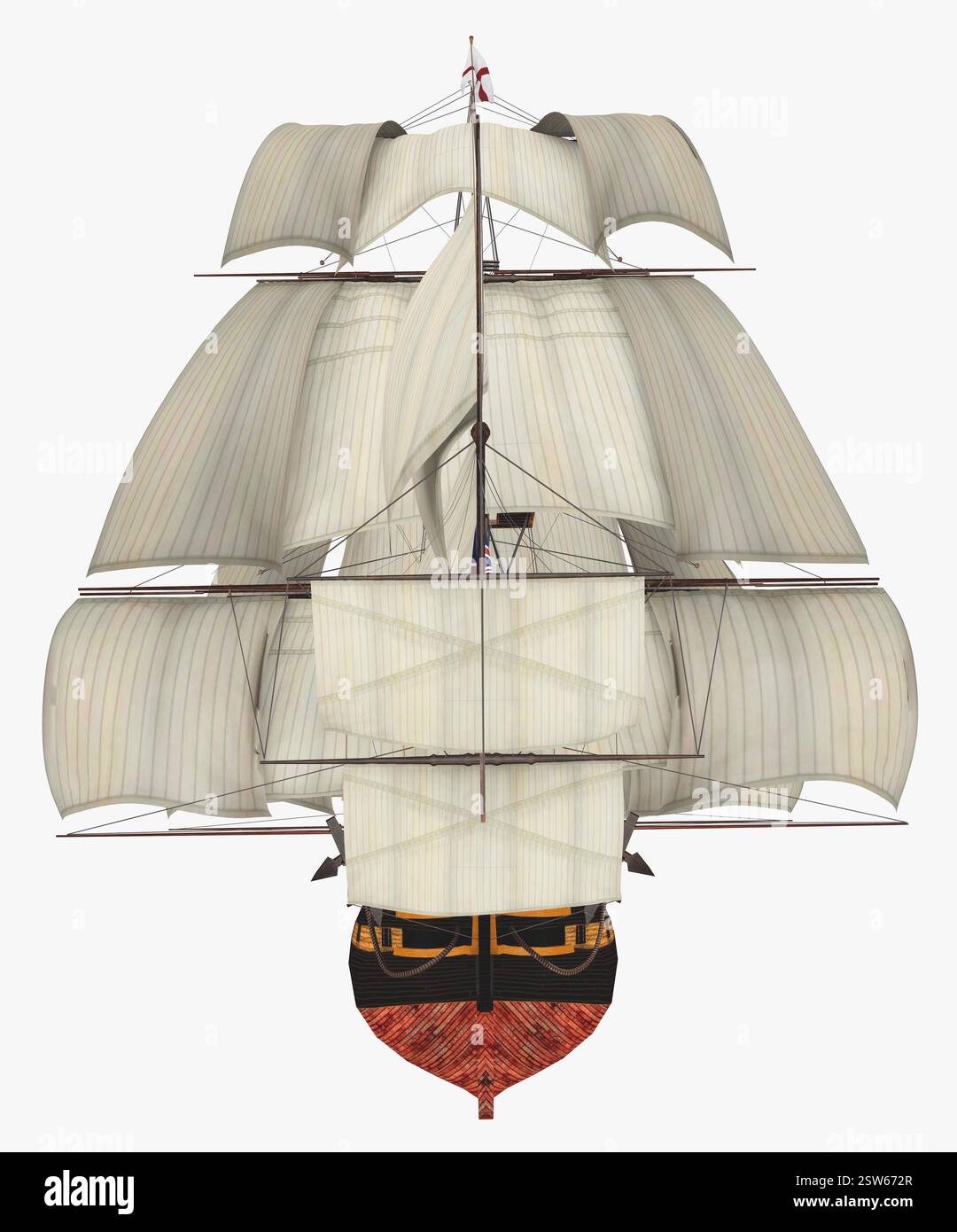 Front view of the HMS Victory isolated on white background Stock Photo ...