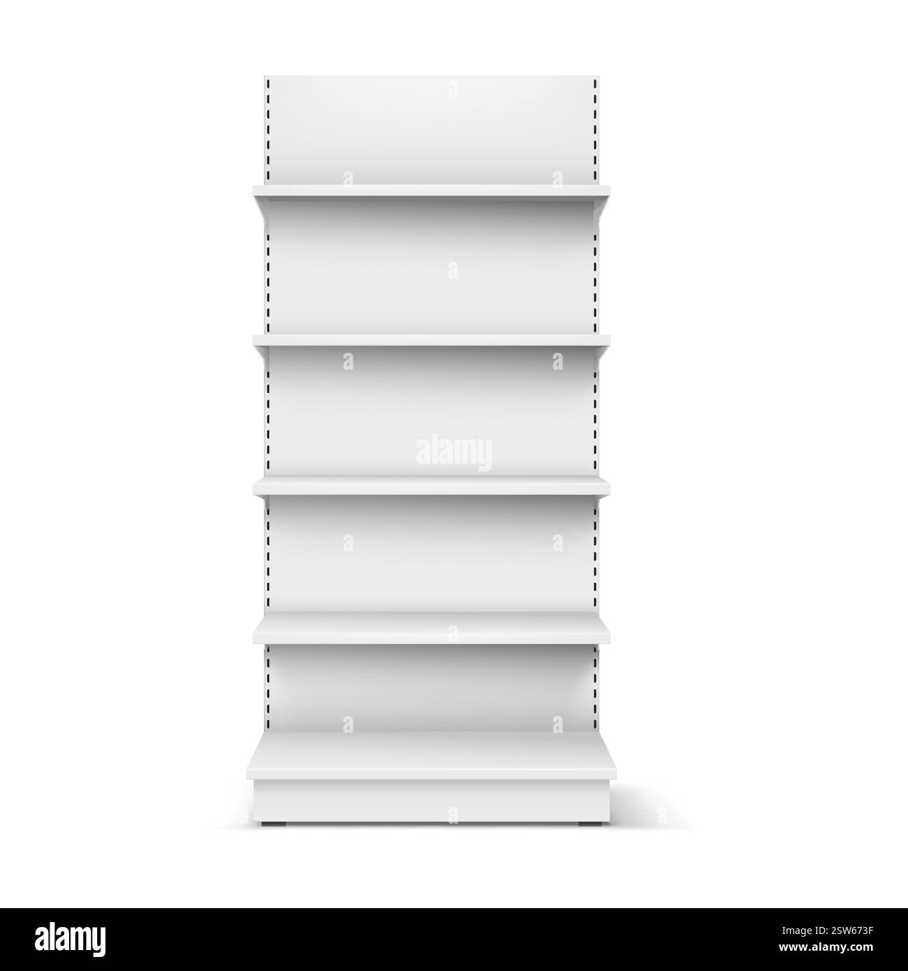 3D realistic mockup of a supermarket shelf with side view to display ...