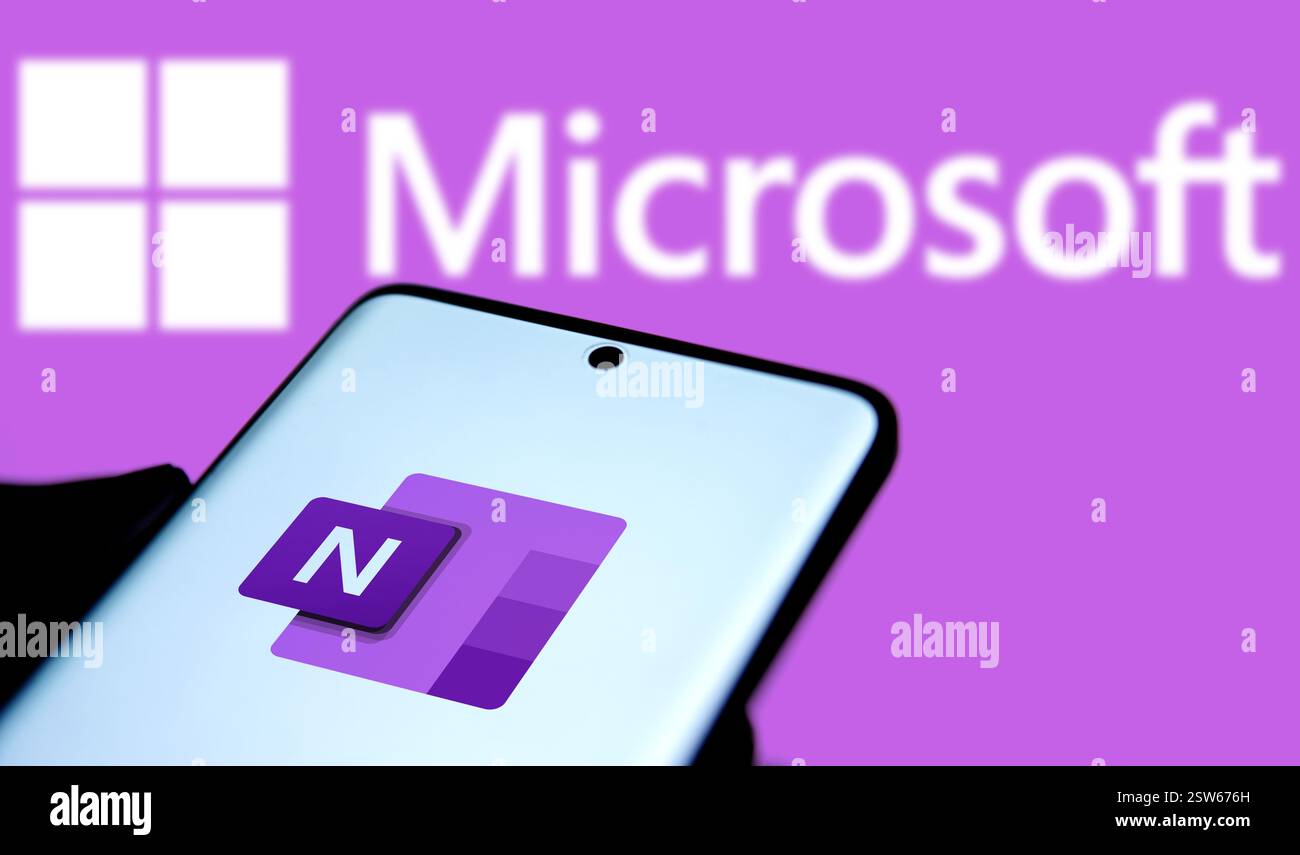 Dhaka, Bangladesh- 05 Oct 2024: Microsoft OneNote logo is displayed on ...