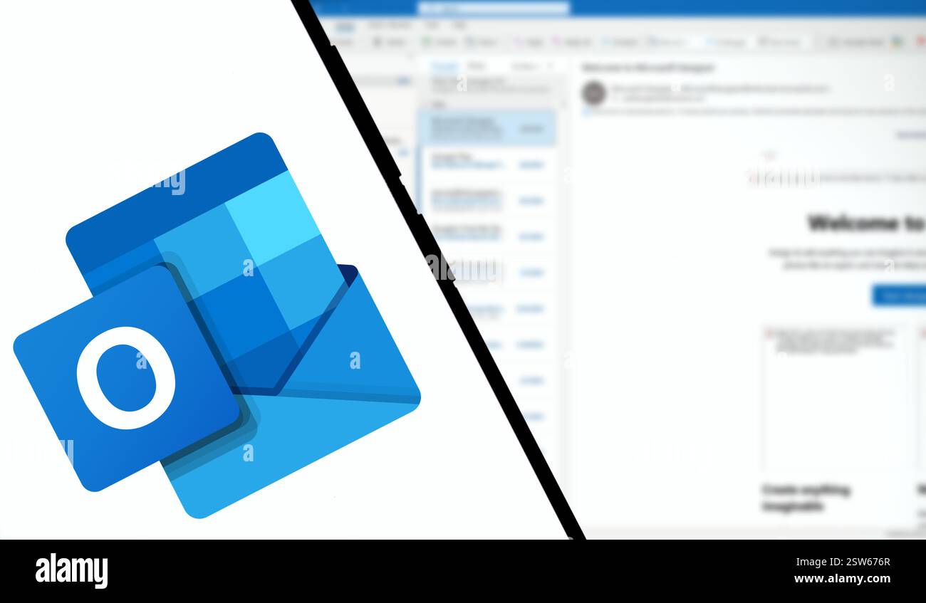 Dhaka, Bangladesh- 05 Oct 2024: Microsoft Outlook logo is displayed on ...