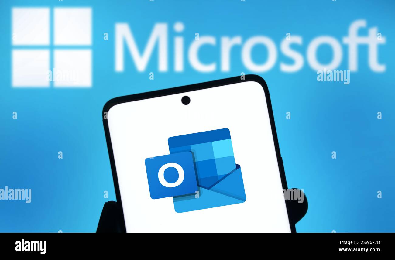 Dhaka, Bangladesh- 05 Oct 2024: Microsoft Outlook logo is displayed on ...