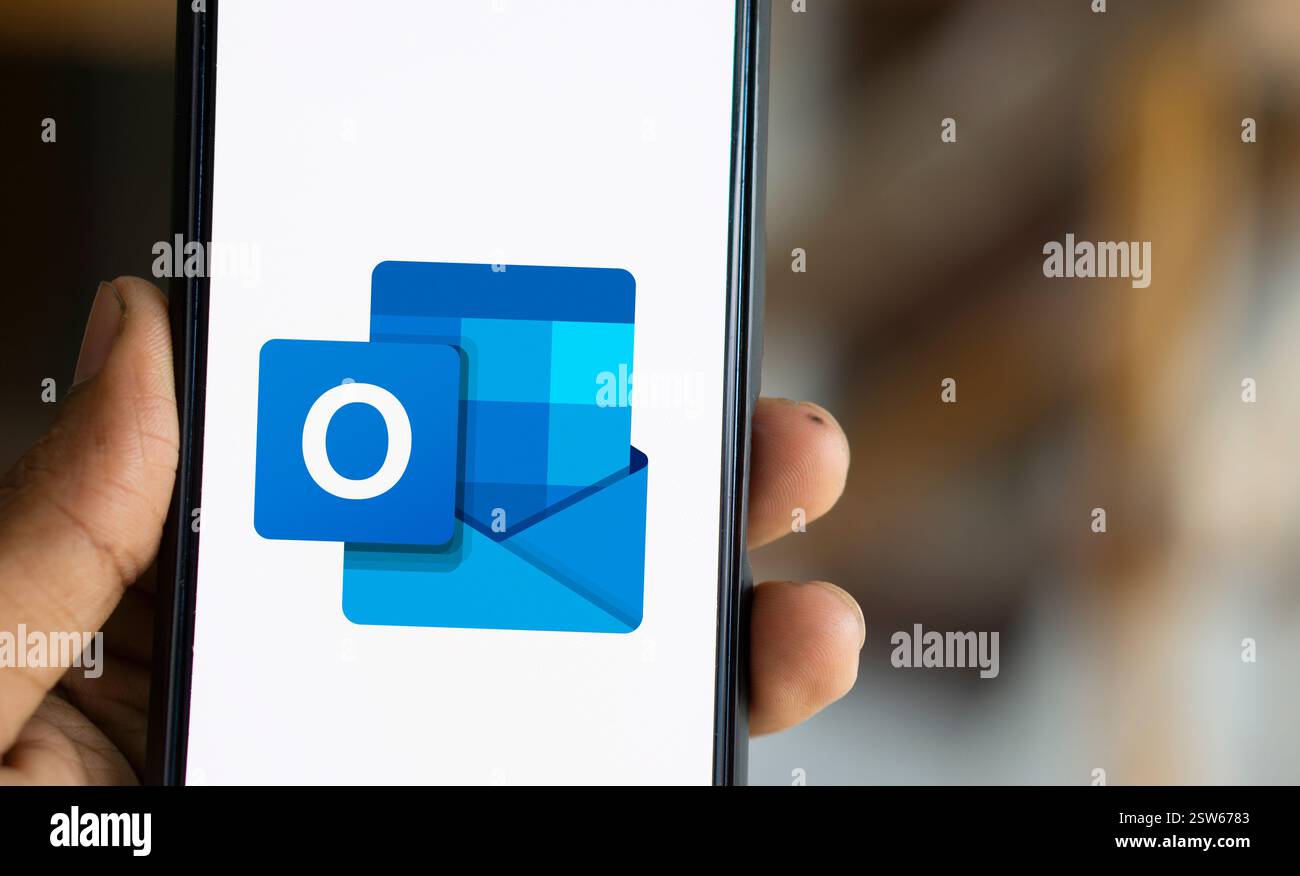 Dhaka, Bangladesh- 05 Oct 2024: Microsoft Outlook logo is displayed on ...