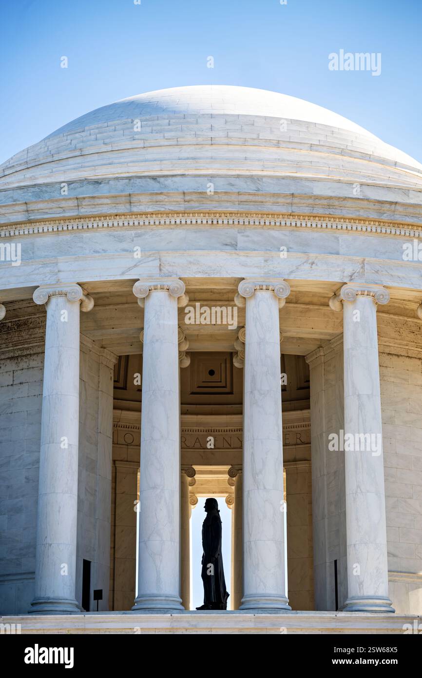 WASHINGTON DC, United States — The silhouette of the Thomas Jefferson ...