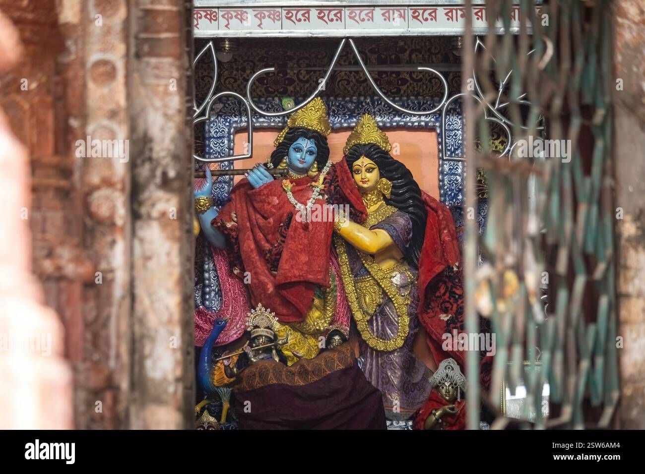 Krishnu and Radha statues in the ancient Hindu Pancharatna Temple ...