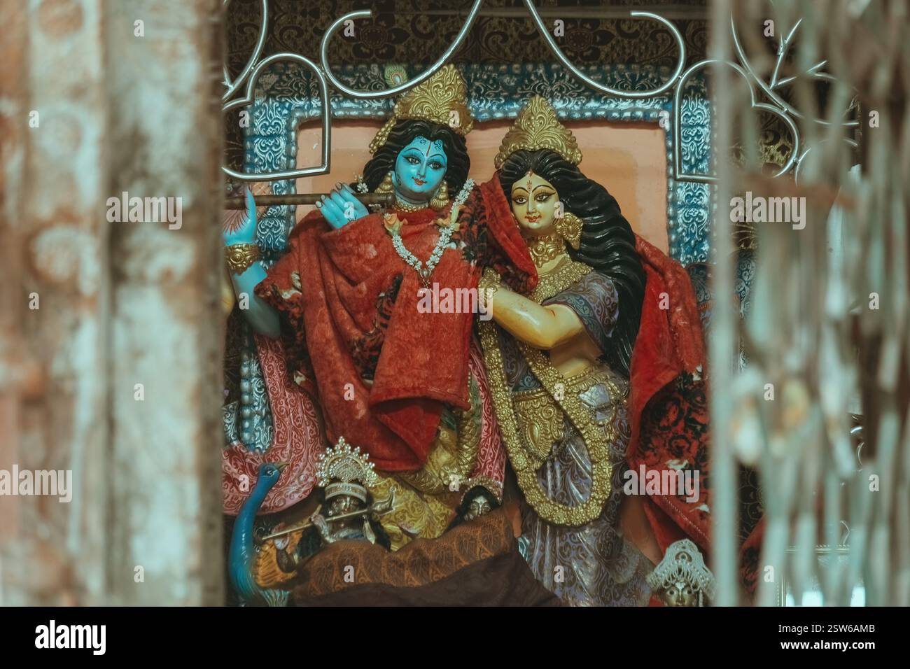Krishnu and Radha statues in the ancient Hindu Pancharatna Temple ...
