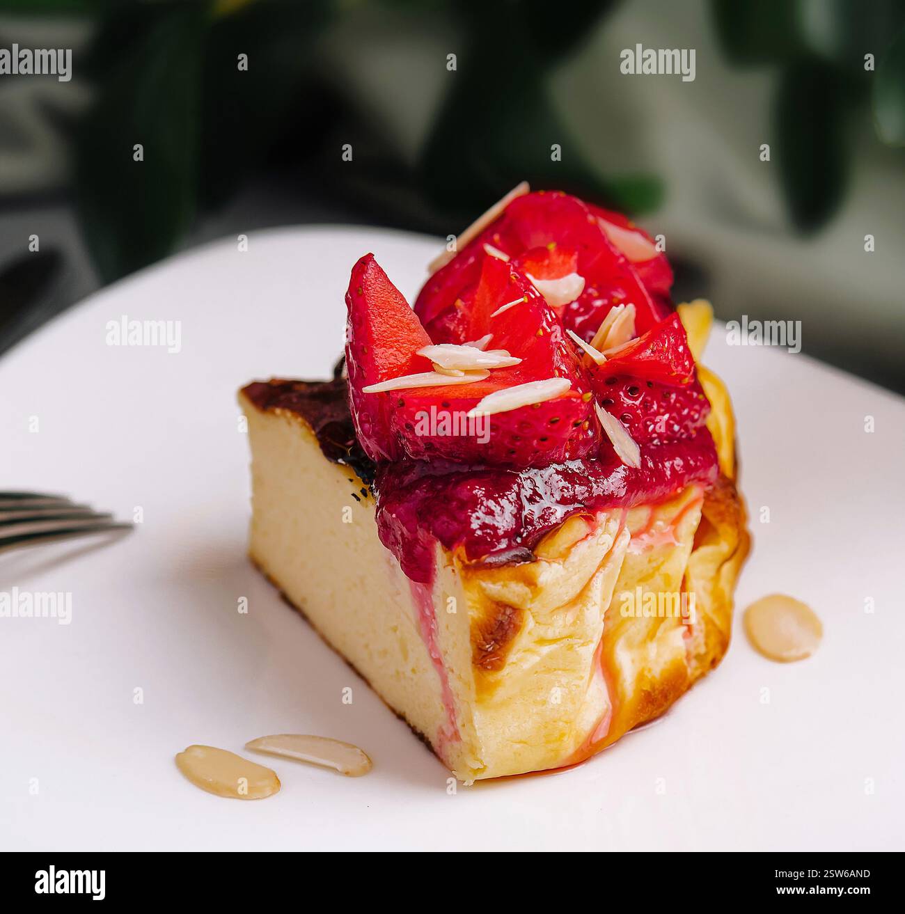 Gourmet berry cheesecake slice on elegant plate Stock Photo - Alamy